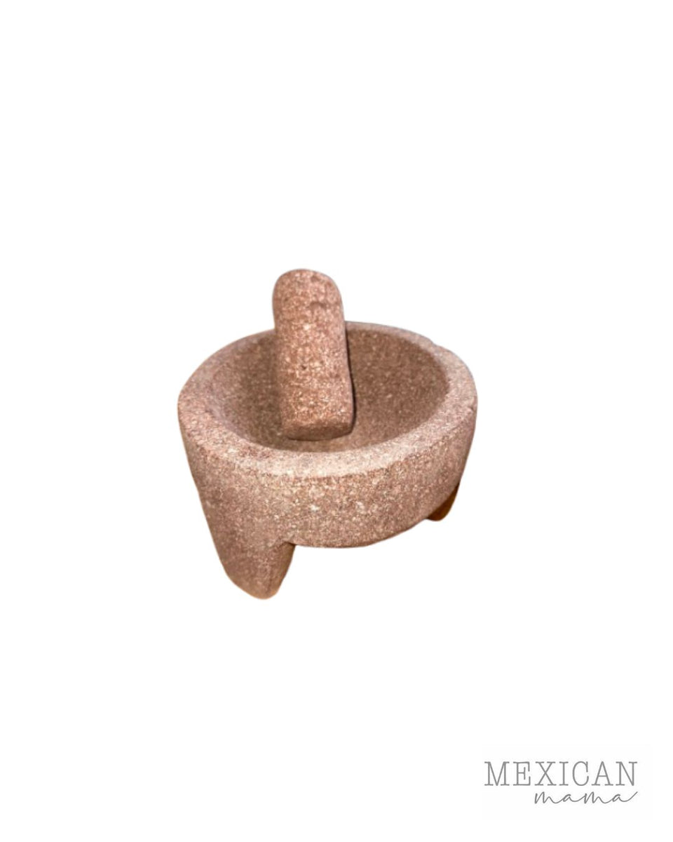 Red Stone Molcajete / Mexican Mortar and pestle 16cm Diameter – Mexican ...