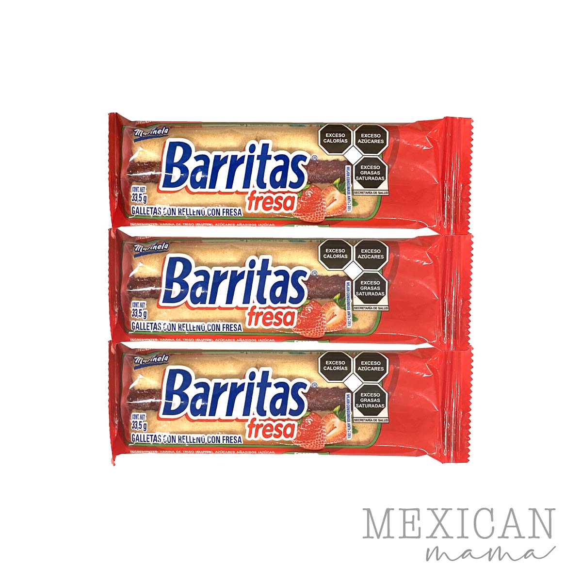 Marinela Barritas Strawberry 3x33.5g (Pack of 3) – Mexican Mama