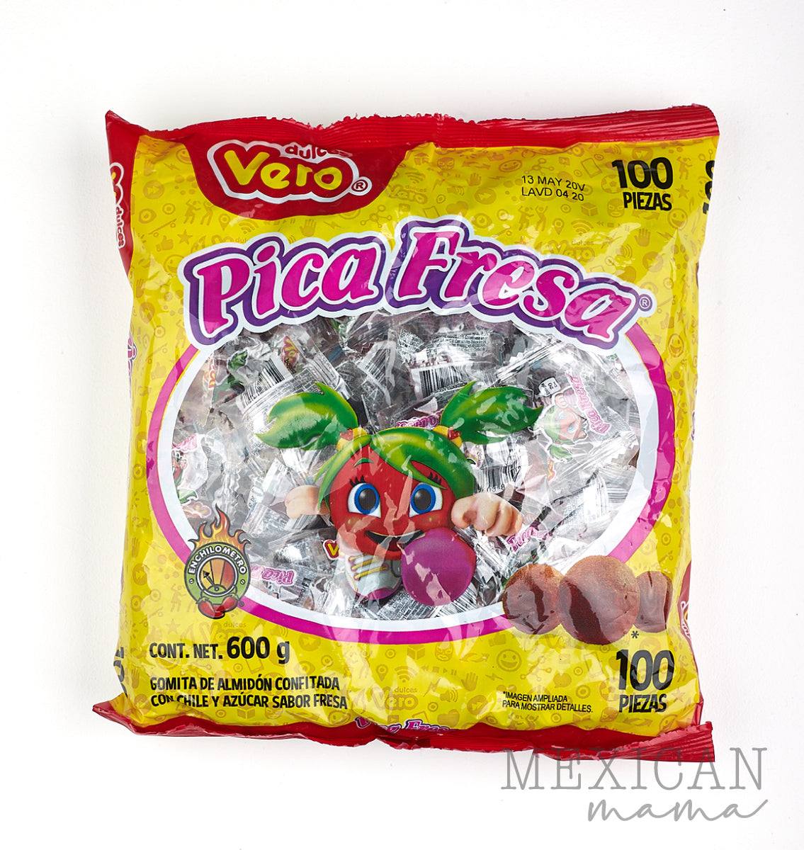 Pica Fresa Spicy Strawberry Gummies 100 pcs – Mexican Mama