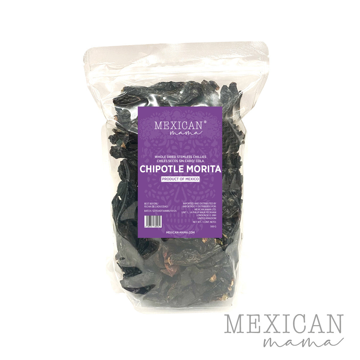 Mexican Mama Whole Dried Chipotle Morita Chillies 500g